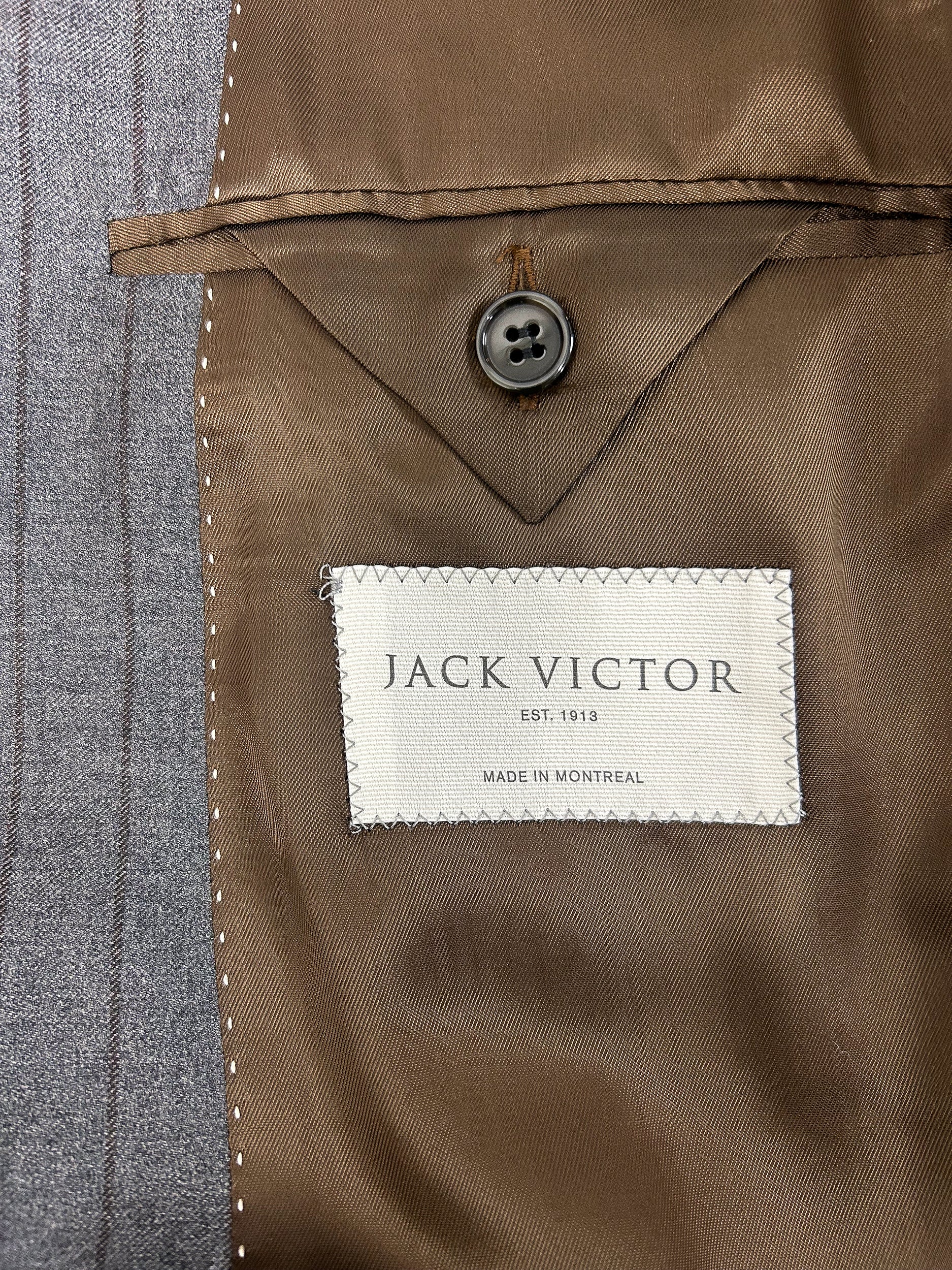 Jack Victor Engel Grey Pinstripe 2 Piece Suit - Trim Fit | Super 110's ...
